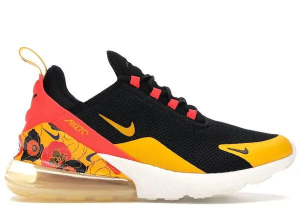 Nike Air Max 270 Floral Sneakers - Black/bright Crimson/university Gold