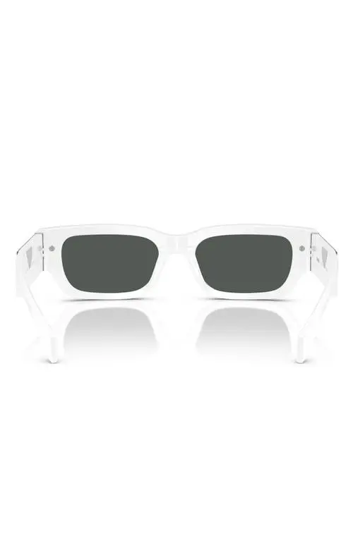 Versace 53mm Plaque Rectangular Sunglasses - Black White