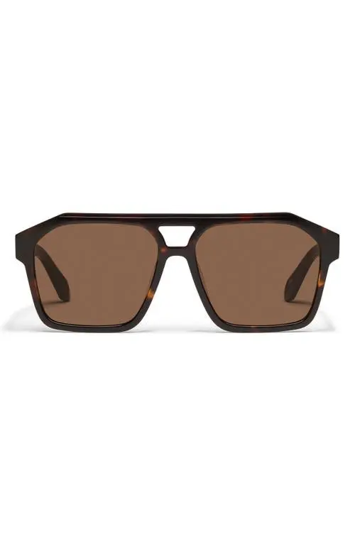 Quay Soundcheck 57mm Aviator Sunglasses - Dark Tort/brown