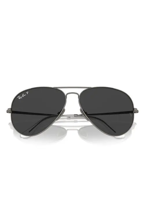 Ray-ban 58mm Polarized Aviator Sunglasses - Gunmetal
