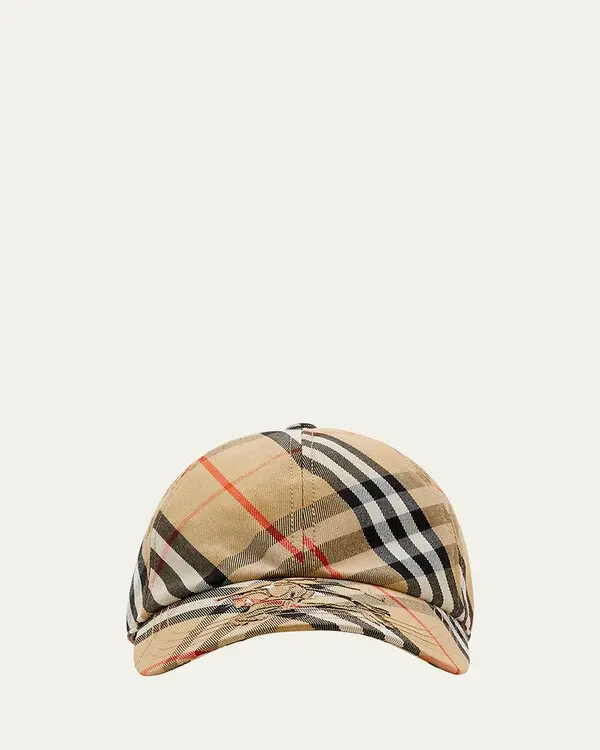 Burberry Ekd Check Baseball Cap - Sand