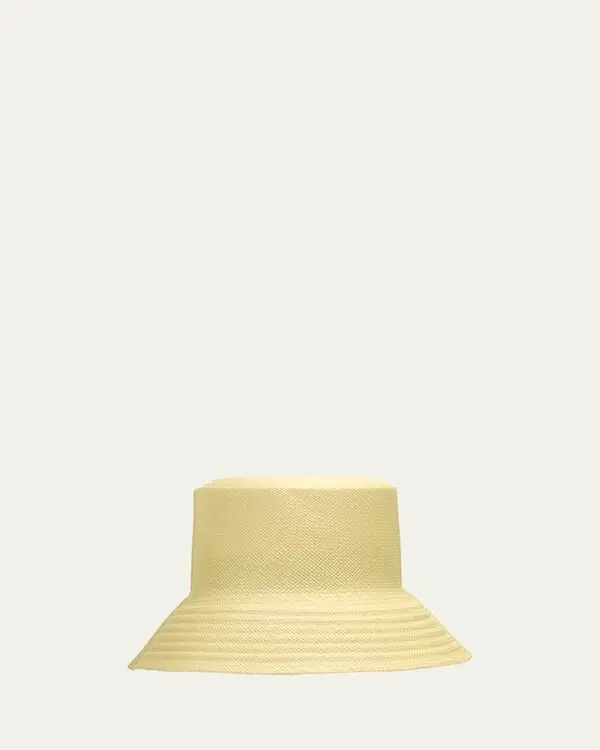 BARBISIO Becky Straw Bucket Hat - Yellow