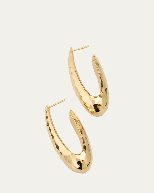 Lana Jewelry 14k Elongated Wide Disco Hoop Earrings