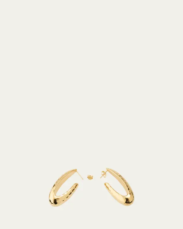 Lana Jewelry 14k Elongated Wide Disco Hoop Earrings