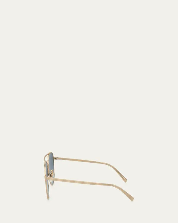 Oliver Spencer Rivetti Titanium Aviator Sunglasses - Blue Gradient