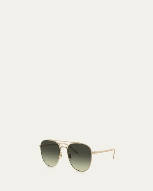 Oliver Spencer Rivetti Titanium Aviator Sunglasses - Blue Gradient