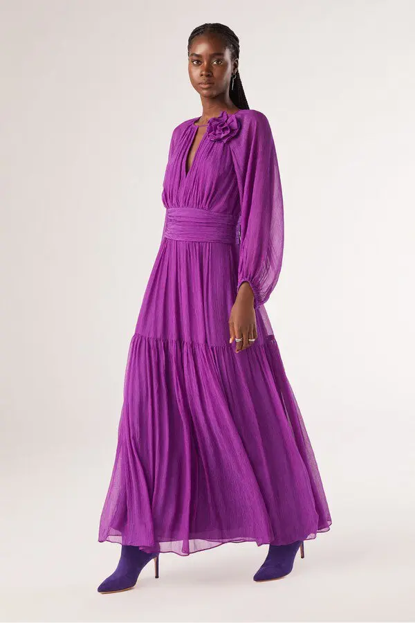 chinese dress ladies Ba&Sh Derby Polka-Dot V-Neck Maxi Dress