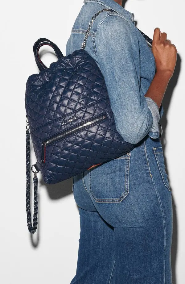 MZ Wallace Audrey Backpack in Dawn Blue Mz Wallace Crosby Audrey Quilted Nylon Backpack - Dawn  main image 3