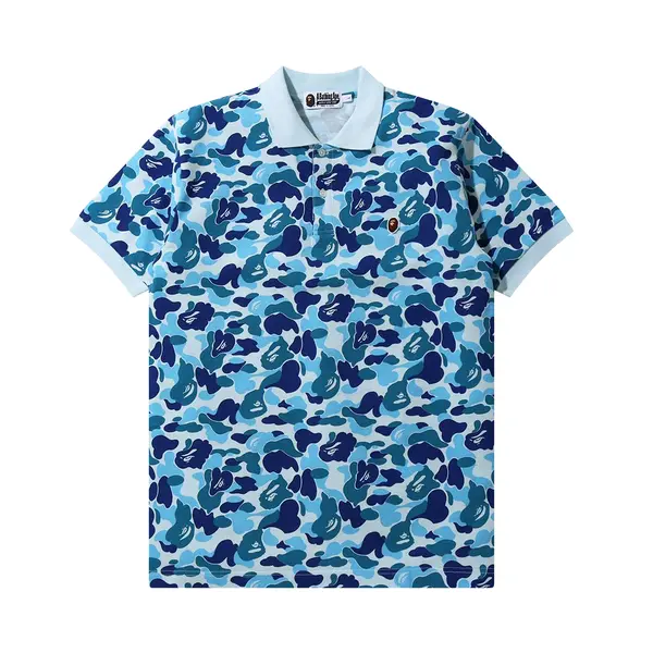 A BATHING APE Abc Camo One Point Polo - Blue