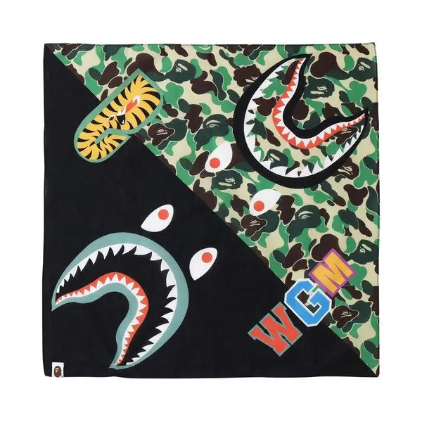 A BATHING APE Abc Camo Shark Bandana 'green - Multicolor