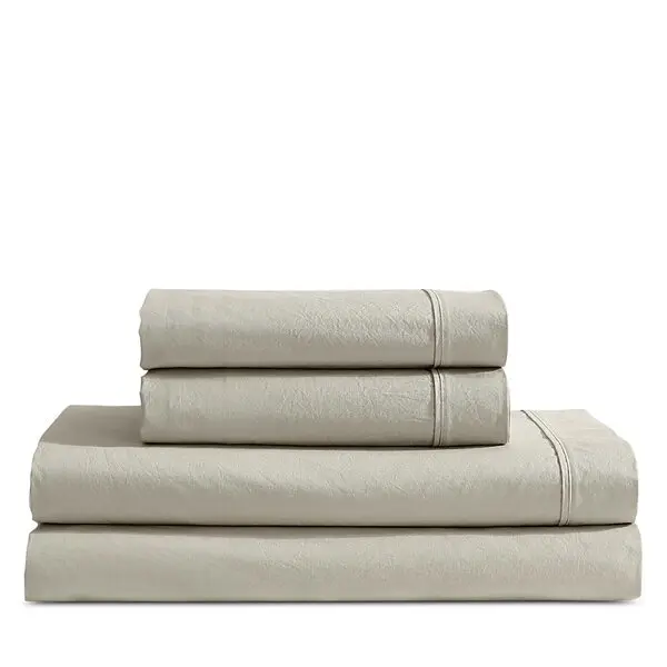 Calvin Klein Washed Percale Cotton 4 Piece Sheet Set - Absinthe Green