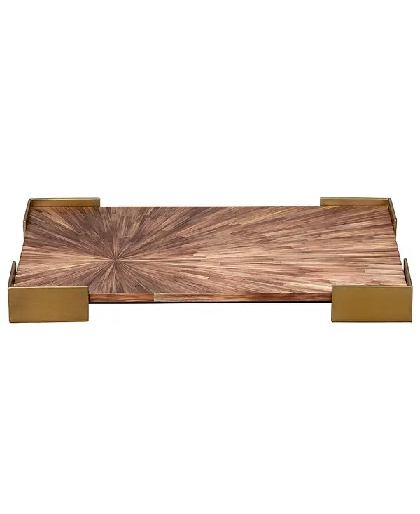 JAMIE YOUNG CO. Palm Marquetry Decorative Tray - Brown