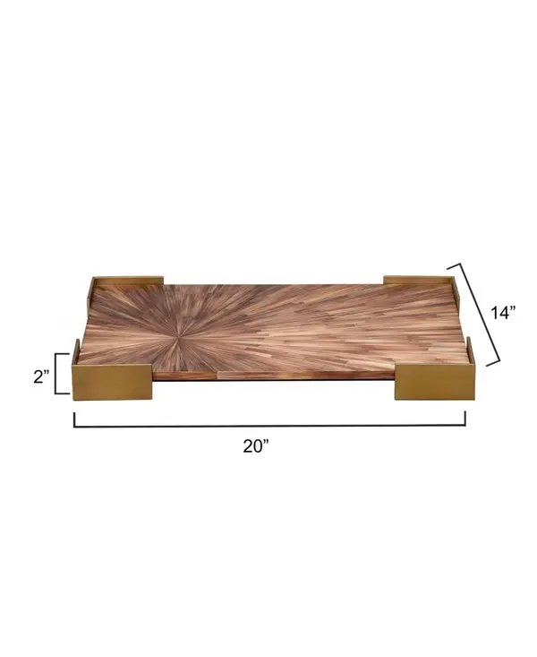 JAMIE YOUNG CO. Palm Marquetry Decorative Tray - Brown
