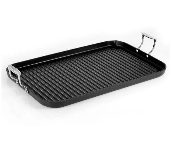 NUTRICHEF Hard-anodized Nonstick Grill & Griddl E Double Burner - One-color
