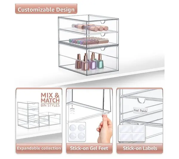 SORBUS Storage Organizers With 3 Drawers
