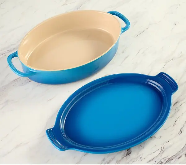 Le Creuset Stoneware Oval Baker With Platter Lid One-Color