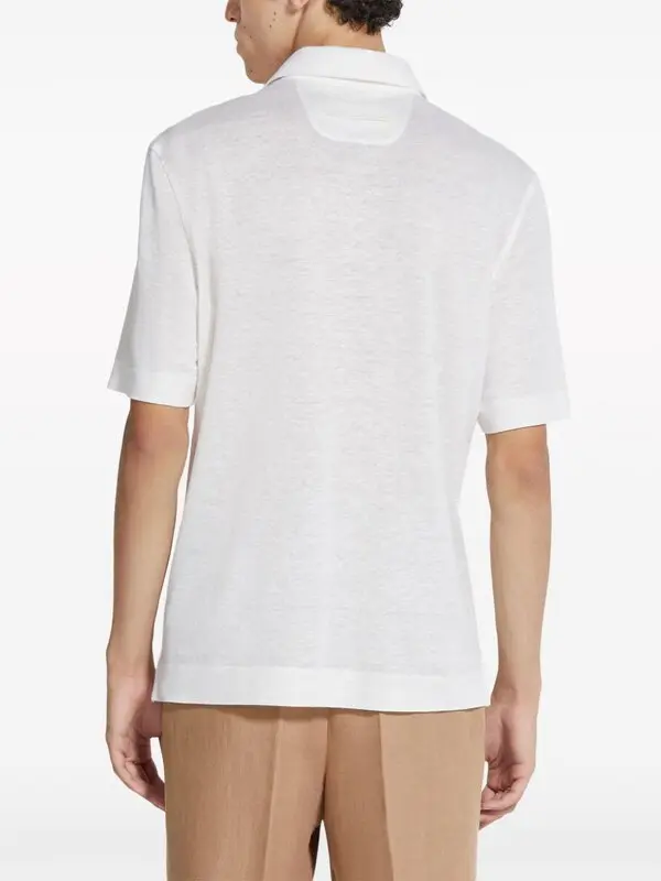 Zegna Linen Polo Shirt - White