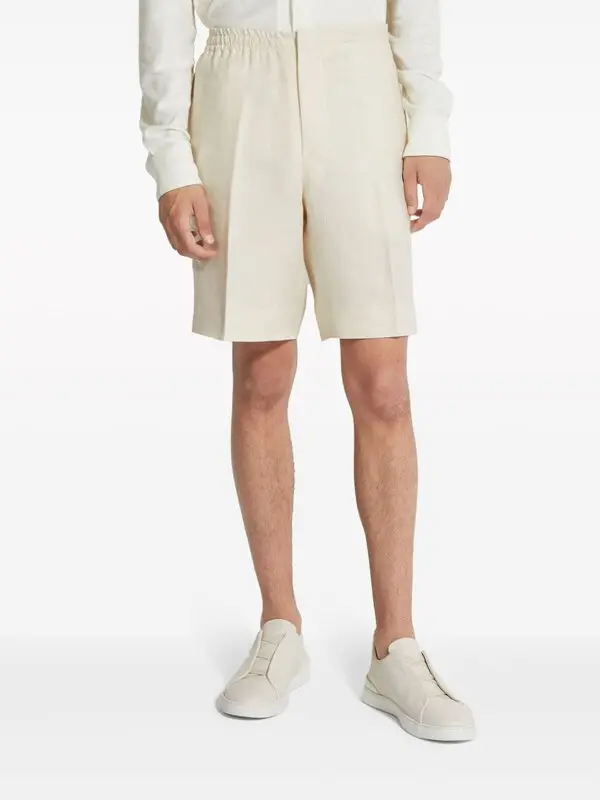 Zegna Oasi Lino Linen Shorts - White