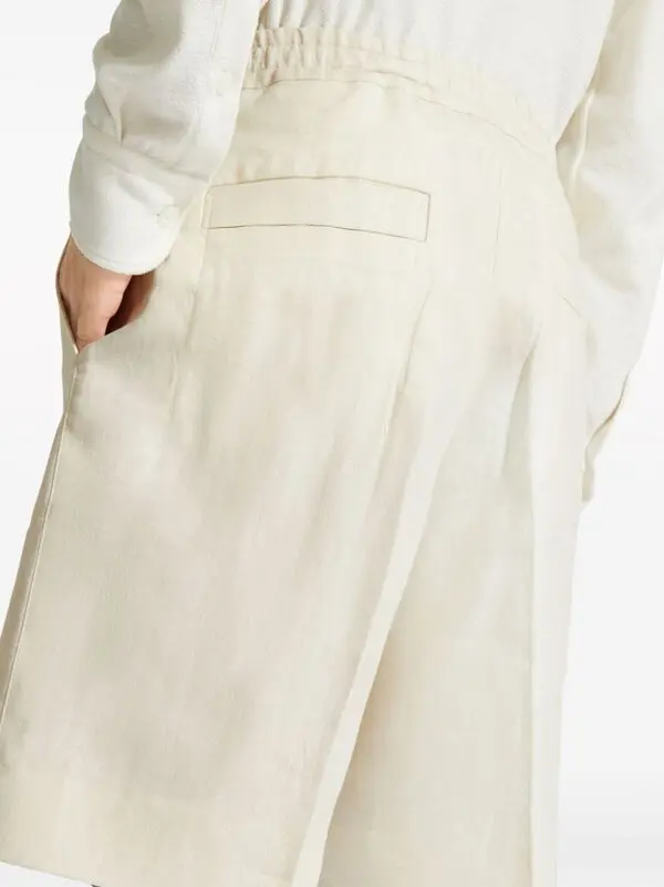 Zegna Oasi Lino Linen Shorts - White