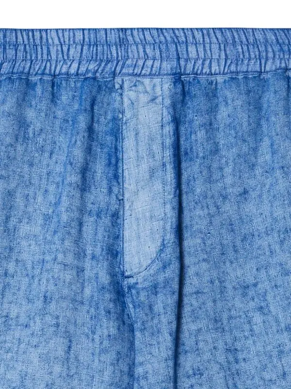 Burberry Equestrian Knight Appliqué Linen Shorts