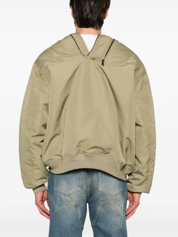 Y/Project Double-Zip Asymmetric Bomber Jacket In Green - 69% Off