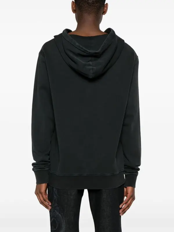 Balmain Logo-embroidered Cotton Hoodie - Grey