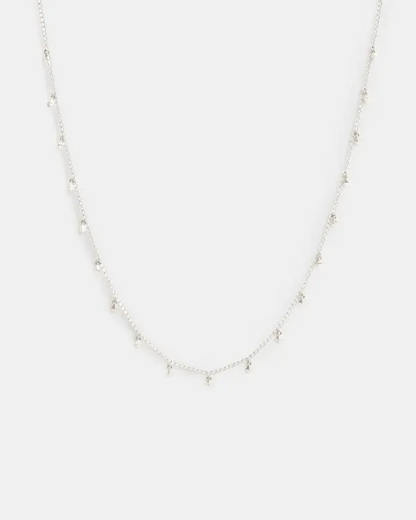 ALLSAINTS Ria Mini Stud Sterling Silver Necklace - Warm Silver