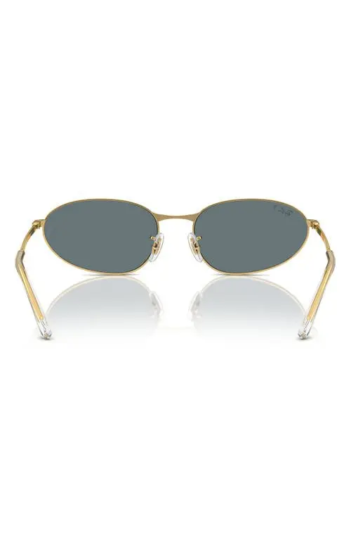 Ray-ban 56mm Polarized Irregular Oval Sunglasses - Gold Flash