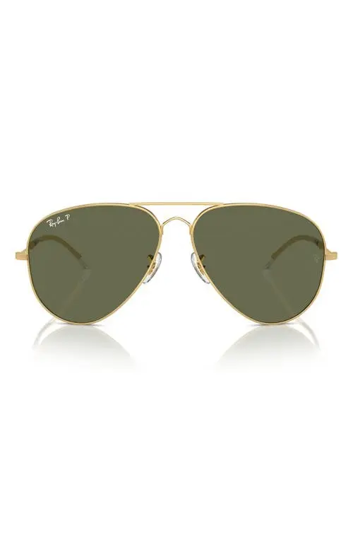 Ray-ban Aviator 62mm Polarized Sunglasses - Gold Flash