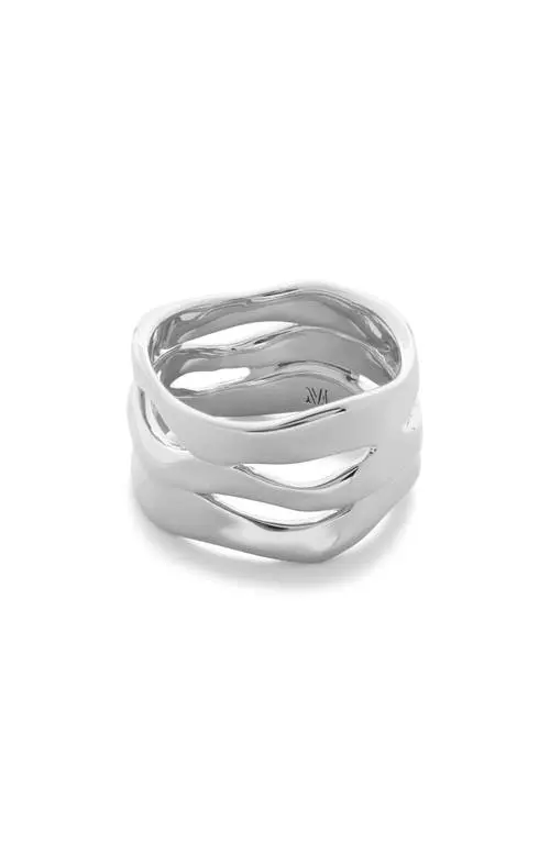 Monica Vinader Wave Triple Band Ring - Sterling Silver