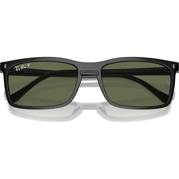 Ray-ban 59mm Polarized Rectangle Sunglasses - Black