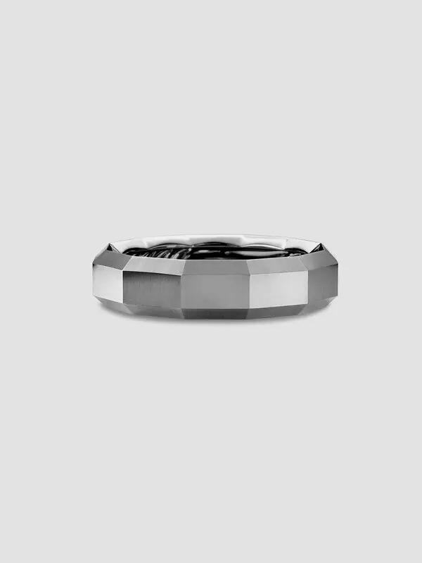 David Yurman Faceted Band Ring In Titanium
