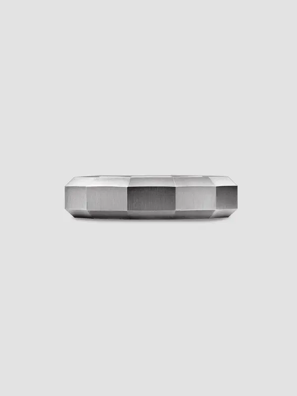 David Yurman Faceted Band Ring In Titanium