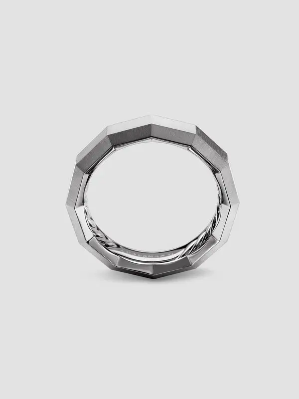 David Yurman Faceted Band Ring In Titanium
