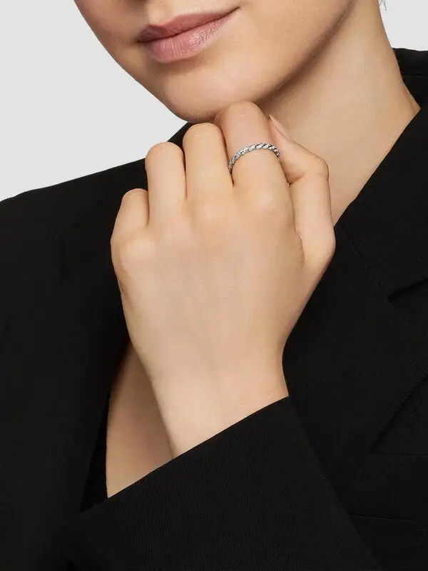 David Yurman Pavé Petite Band Ring In 18k White Gold