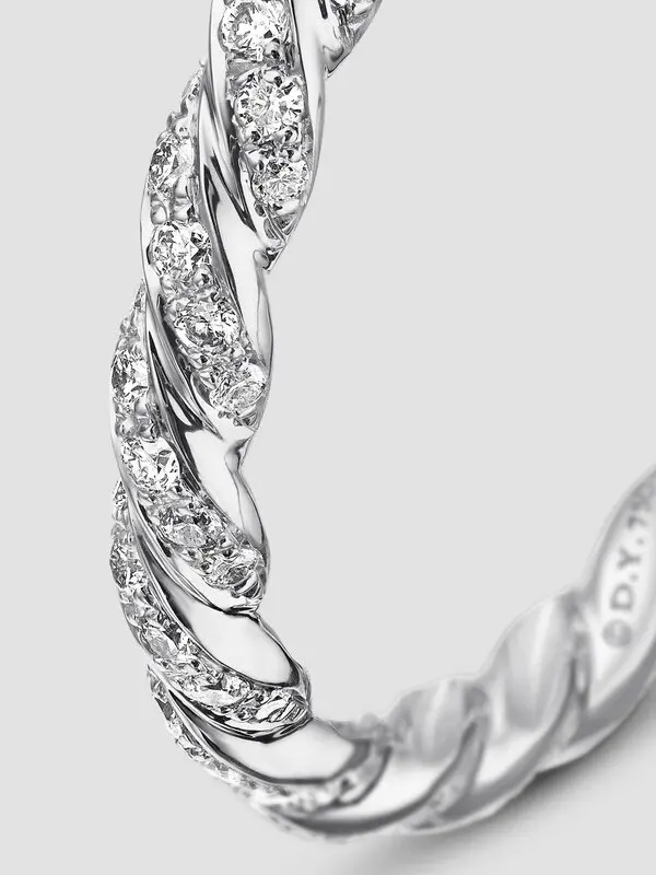 David Yurman Pavé Petite Band Ring In 18k White Gold