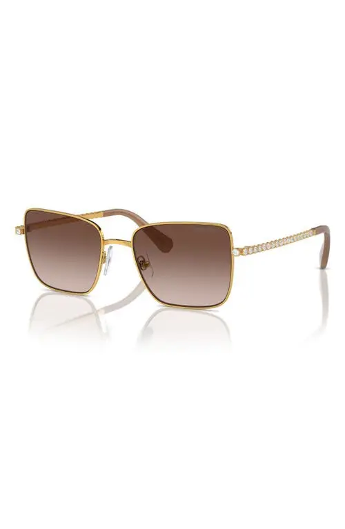 SWAROVSKI 56mm Matric Crystal Square Sunglasses - Gold/purple