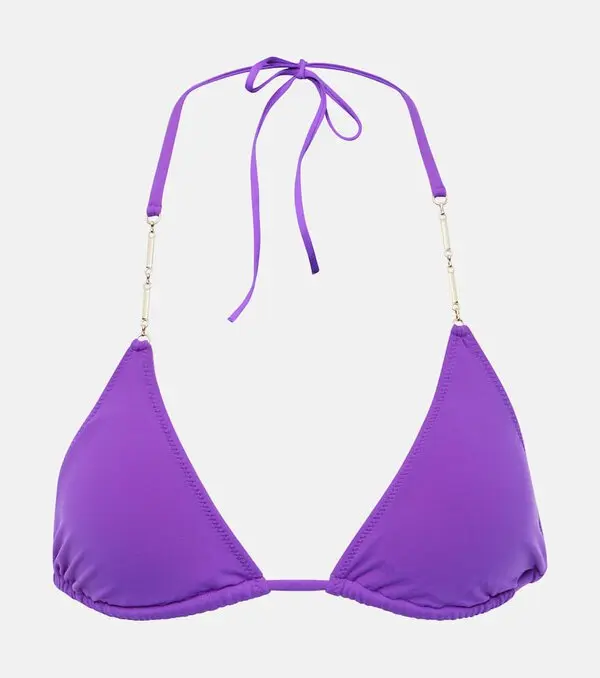 Melissa Odabash Mykonos Triangle Bikini Top - Purple