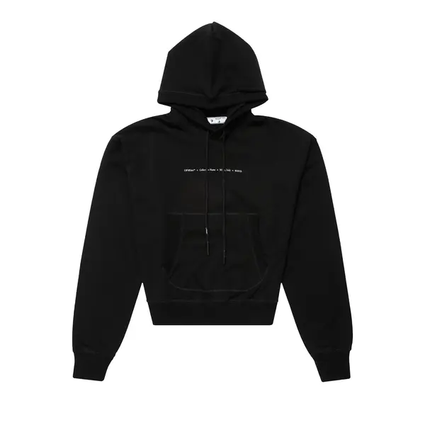 Off-White Tornado Arrow Over Flatlock Hoodie - Black