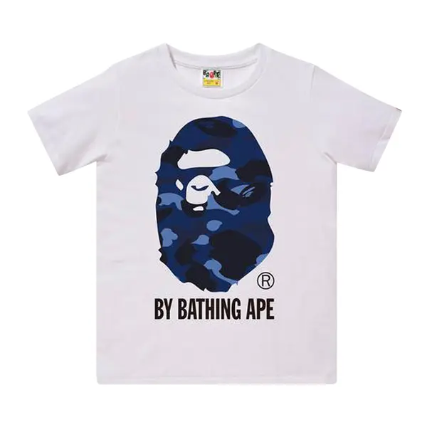 A BATHING APE Color Camo Bathing Ape Tee /blue - White