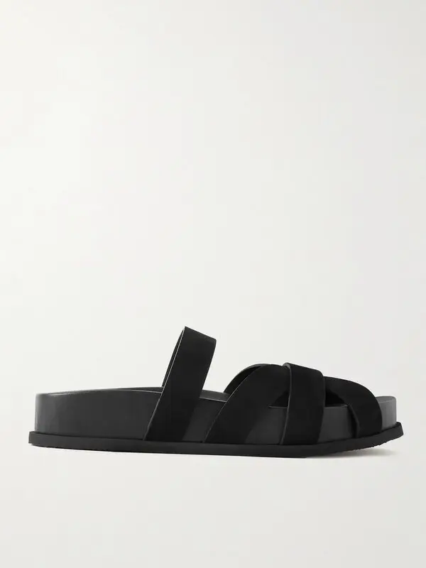 NEOUS Ibor Suede Slides - Black