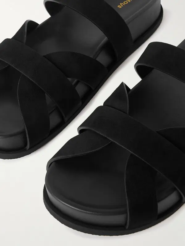 NEOUS Ibor Suede Slides - Black