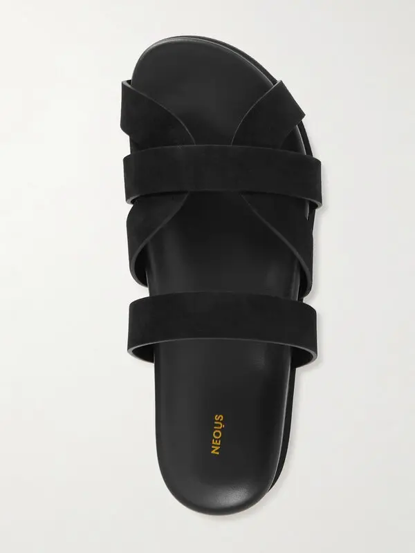 NEOUS Ibor Suede Slides - Black