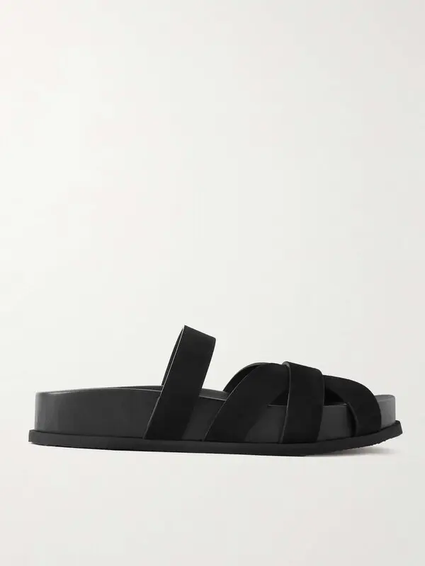 NEOUS Ibor Suede Slides - Black