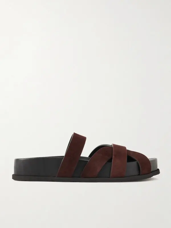 NEOUS Ibor Suede Slides - Brown