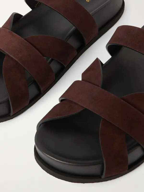 NEOUS Ibor Suede Slides - Brown