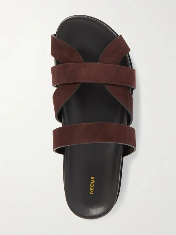 NEOUS Ibor Suede Slides - Brown