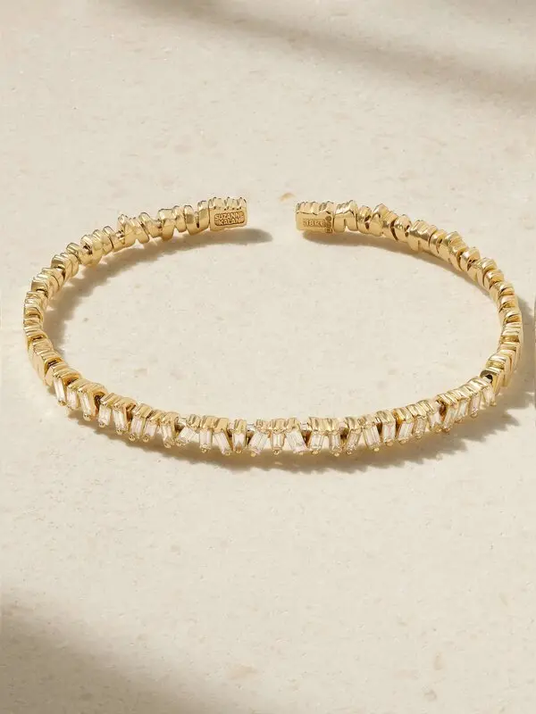 SUZANNE KALAN 18-karat Diamond Cuff - Gold