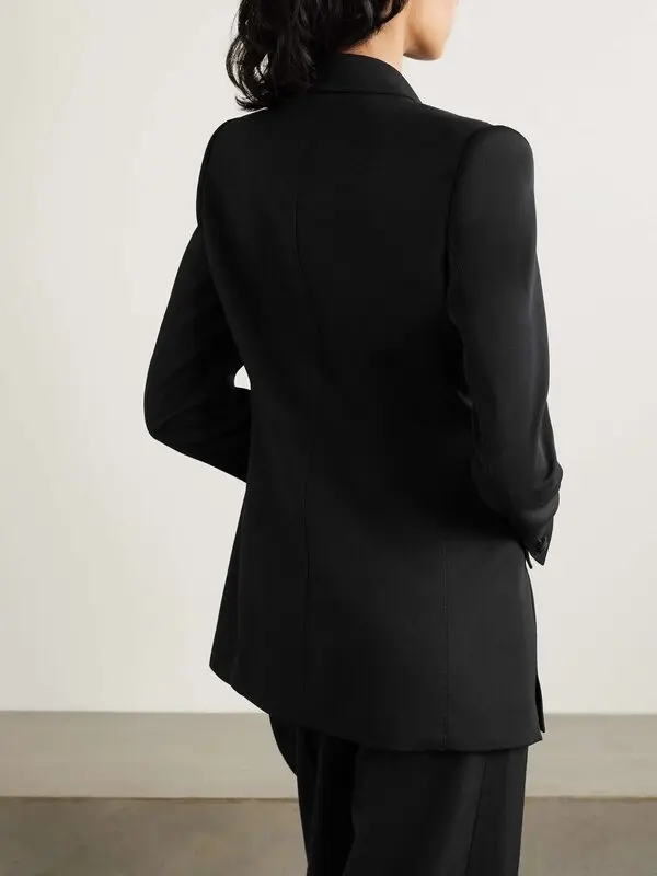 Dolce & Gabbana Silk Satin-trimmed Wool-blend Twill Blazer - Black