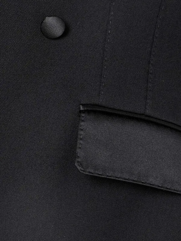Dolce & Gabbana Silk Satin-trimmed Wool-blend Twill Blazer - Black